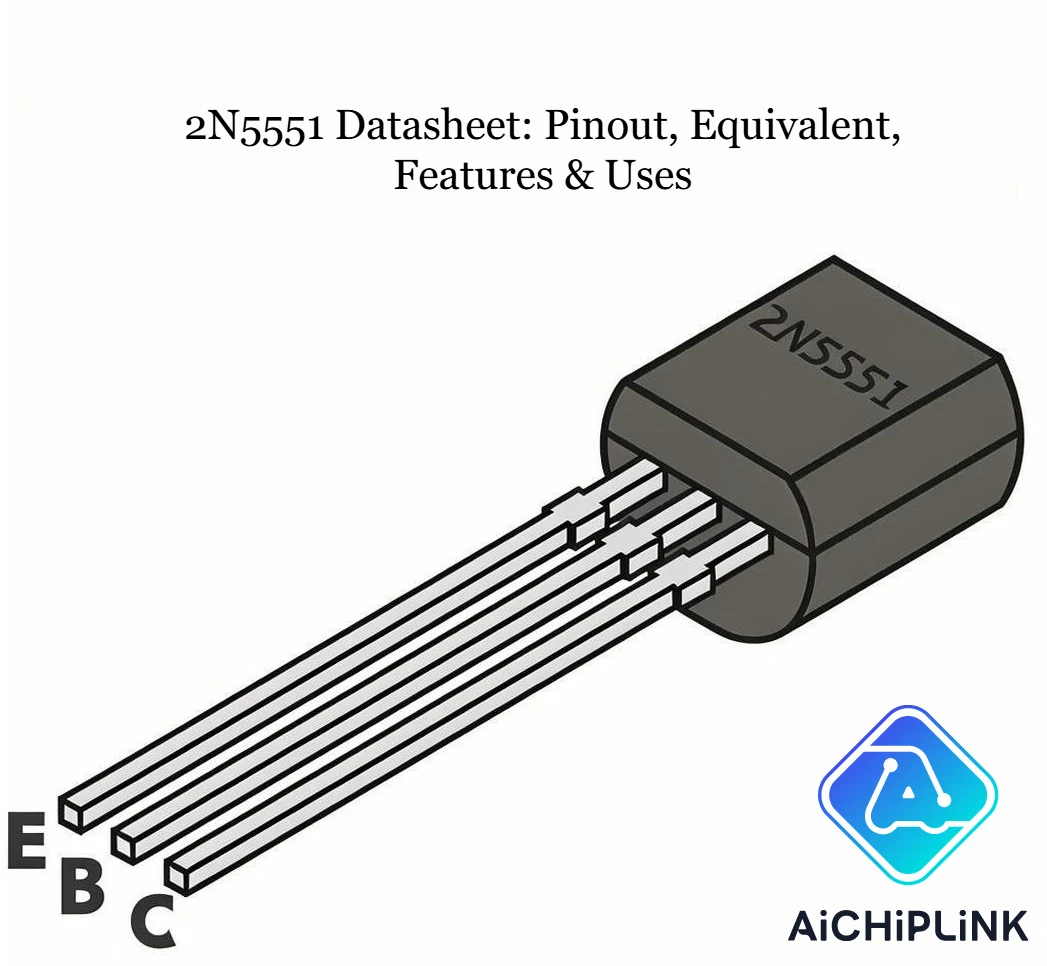 2N5551 Datasheet: Pinout, Equivalent, Features & Uses - AIChipLink