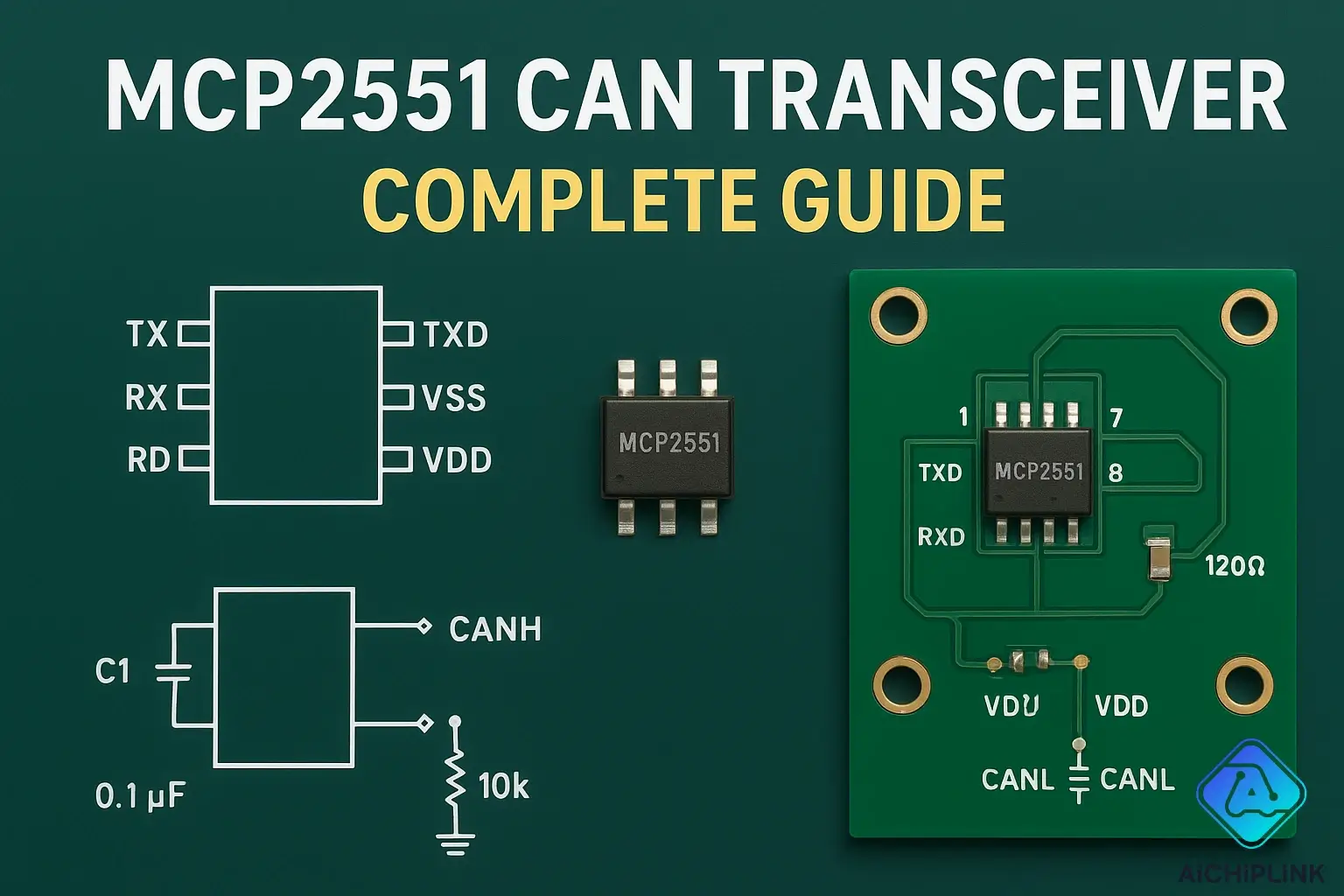 Mcp2551 Can Transceiver Complete Guide Pinout Circuit Design And Applications Aichiplink